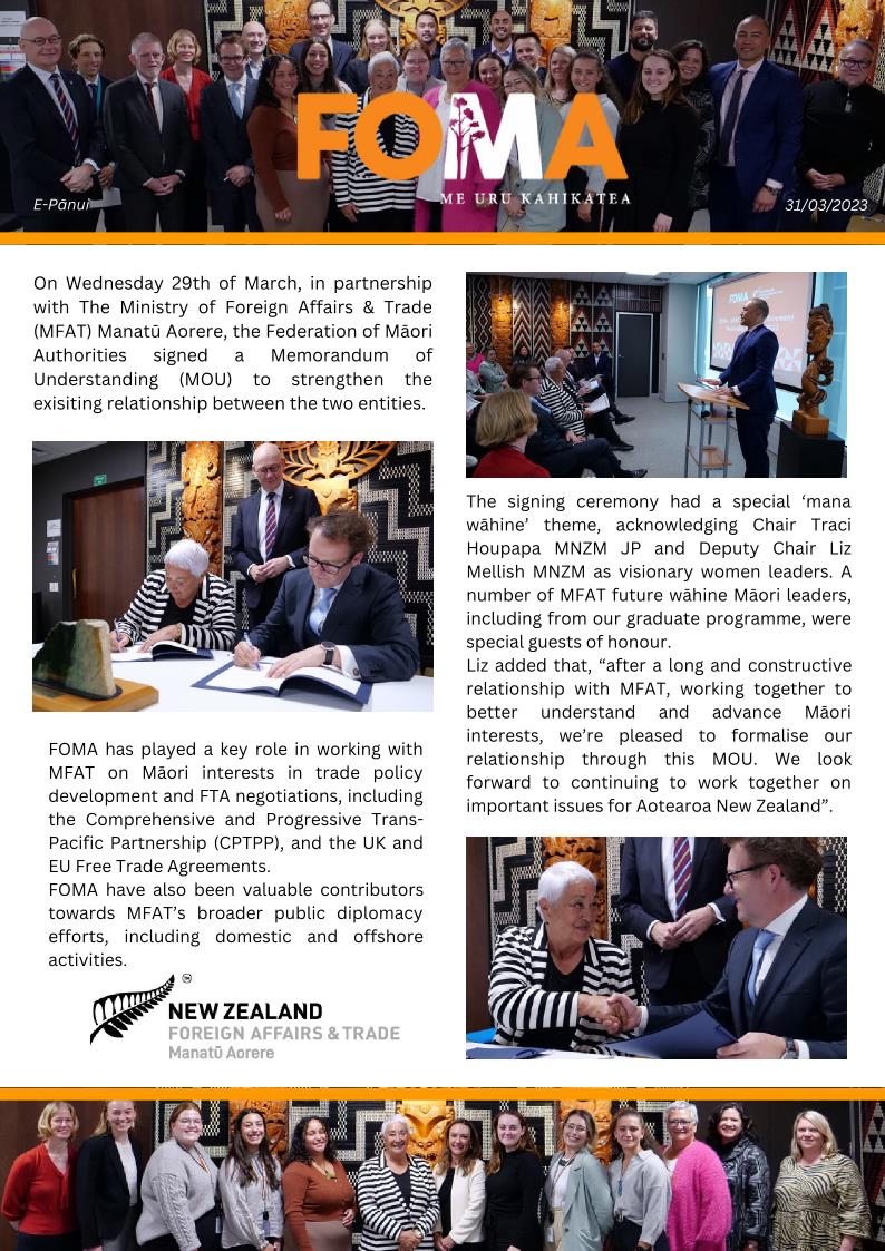 FOMA / MFAT Partnership - Federation of Maori Authorities